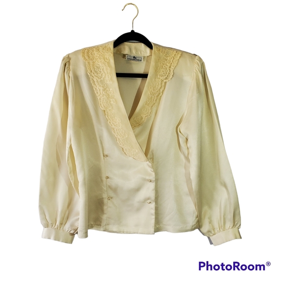 jonathan martin | Tops | Vintage Ivory Jonathan Martin Polyester Blouse ...